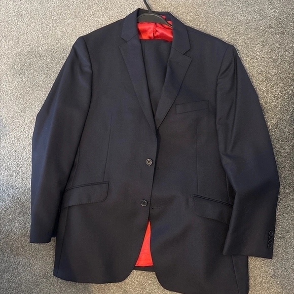 Suits & Blazers | Mens Navy Blazer With Red Lining | Poshmark